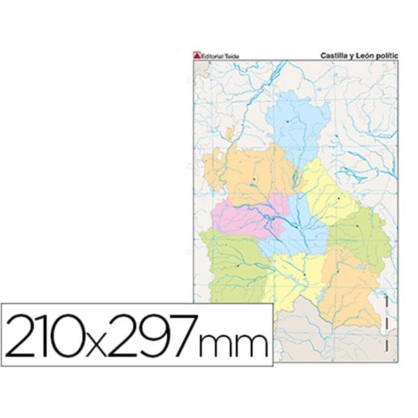Mapa Mudo Color Din A4 Castilla-Leon Po | Papelrex